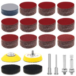 windspeed 240+8 pcs sanding discs pad kit, 2 inch die grinder sanding disc sander attachment for drill sanding attachment rotary sander pads include 60-3000 grit