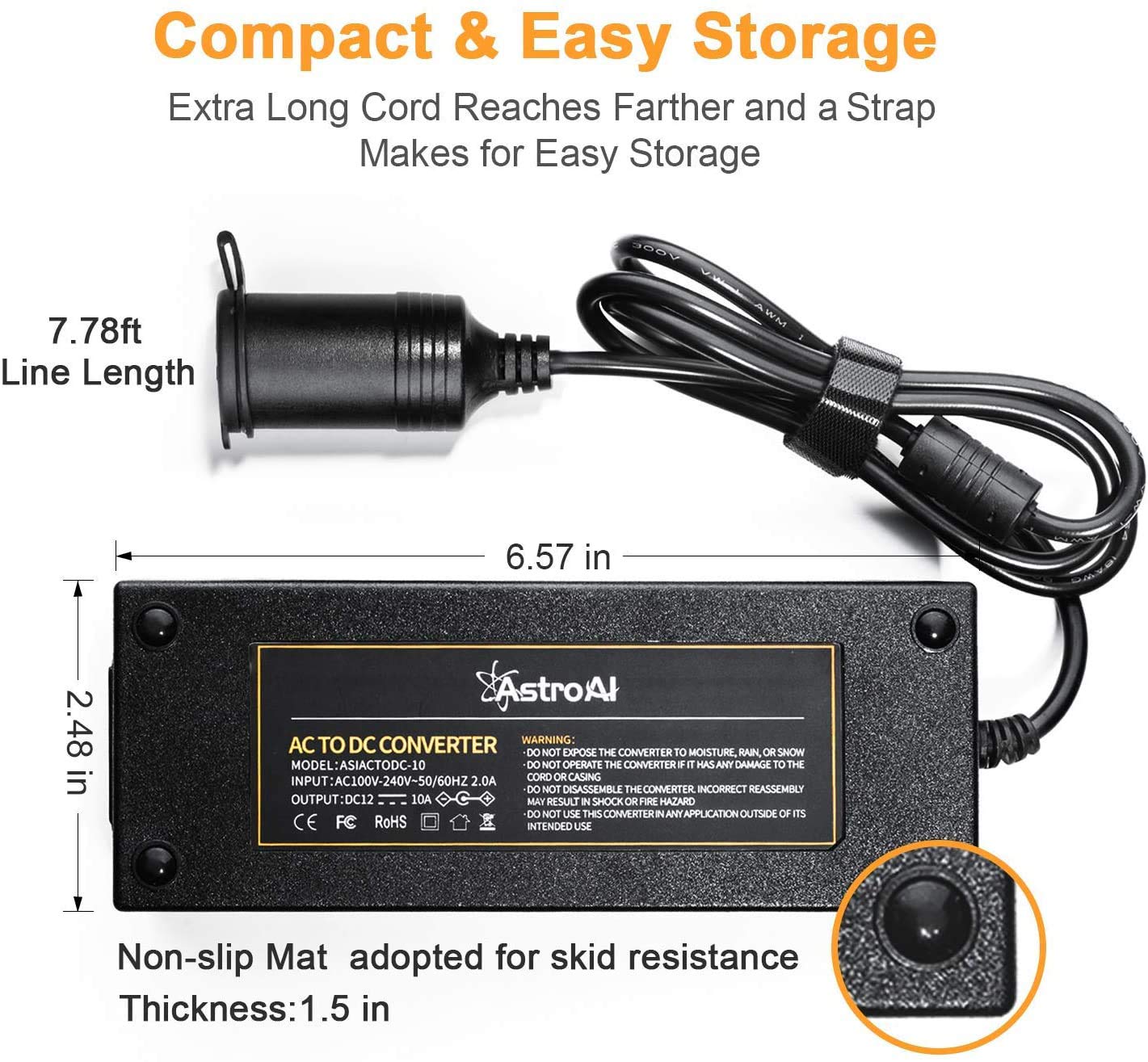 AstroAI Air Compressor and AstroAI AC to DC Converter 10A