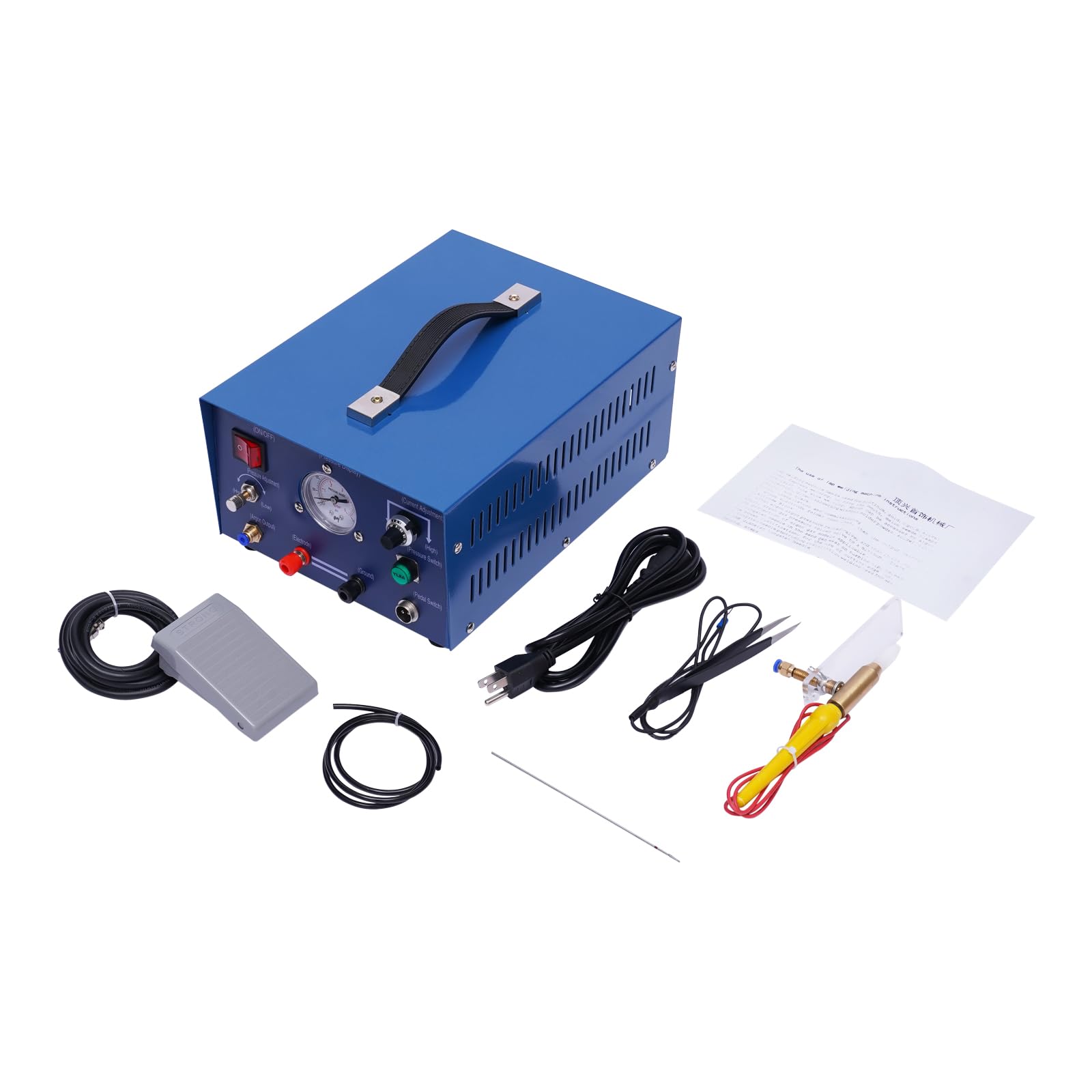 Eapmic Jewelry Spot Welding Machine Jewelry Pulse Argon Spot Welder 110V 800W 0.5-80A Portable Pulse Sparkle Jewelry Welder for Gold Silver Platinum with Foot Pedal