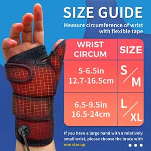 sticro Wrist Thumb Brace Heating Pad for Arthritis and Carpal Tunnel Relief, Hand Heating Pad for Sprains Trigger Thumb, Wrist Hand Tendonitis Pain Relief - Left Right Hand