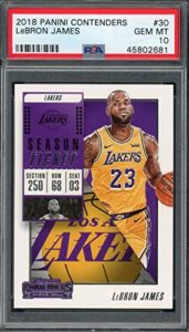 lebron james 2018 panini chronicles basketball card #30 graded psa 10