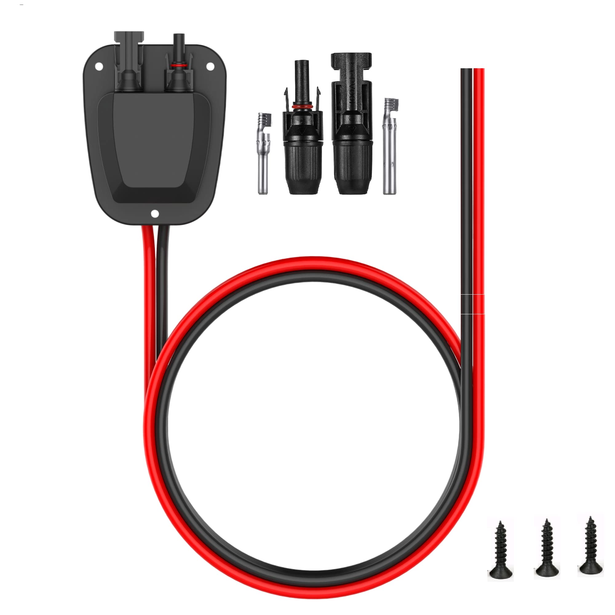 Solar Weatherproof Entry Gland Entry Housing, Through RV roof Solar Entry housing with 10AWG Solar Extension Cable Solar Connector Solar Project on RV, Campervan, Van