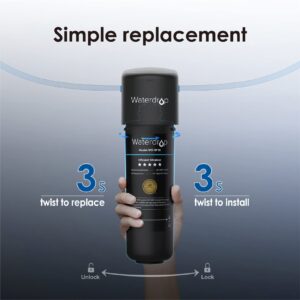 Waterdrop 10UA Under Sink Water Filter System and RF10 Replacement Filter Cartridge for 10UA/10UB Under Sink Water Filter