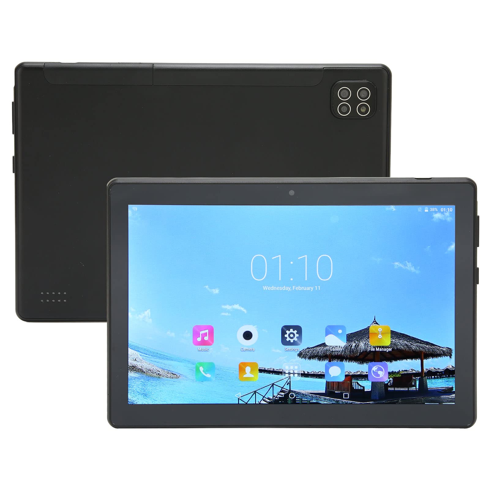 Luqeeg 8 inch HD Tablet - Android 10 Octa Core Tablet, Dual SIM, 3G Network, 3GB & 32GB, 128GB Expandable, WiFi, GPS, Bluetooth, 4000mAh Fast Charging Battery(Black)