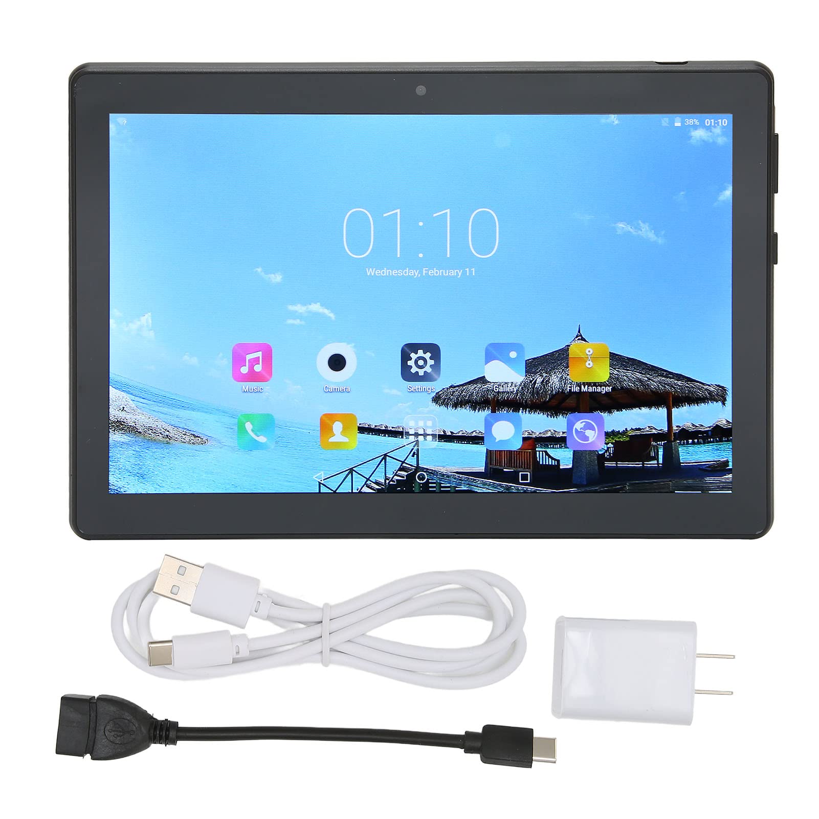 Luqeeg 8 inch HD Tablet - Android 10 Octa Core Tablet, Dual SIM, 3G Network, 3GB & 32GB, 128GB Expandable, WiFi, GPS, Bluetooth, 4000mAh Fast Charging Battery(Black)