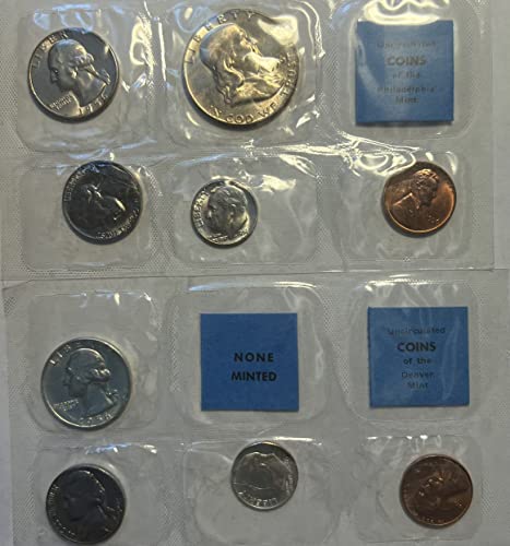 1956 P D US Silver Mint Set Half dollar, quarter, dime, nickel, cent Seller BU