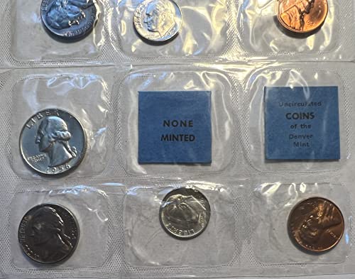 1956 P D US Silver Mint Set Half dollar, quarter, dime, nickel, cent Seller BU