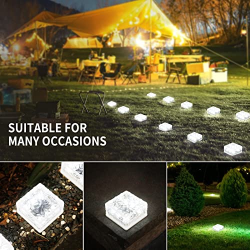 XKSINMY Solar Outdoor Lights Solar Brick Lights Water Proof Solar Ground Lights 4.3 * 4.3inch Warm White Led Lights for Patio Pathway Lawn Yard Deck Driveway Walkway