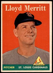 1958 topps # 231 lloyd merritt st. louis cardinals (baseball card) vg/ex cardinals