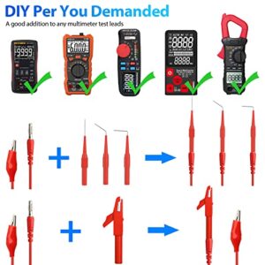 25pcs Automotive Test Leads Kit, Back Probe Alligator Clips, Alligator Clip to 4mm Banana Plug Test Probe Back Probes, Multimeter Electrical Testing 5 Colors Automotive Repair Diagnosis Tools Set