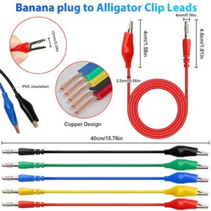 25pcs Automotive Test Leads Kit, Back Probe Alligator Clips, Alligator Clip to 4mm Banana Plug Test Probe Back Probes, Multimeter Electrical Testing 5 Colors Automotive Repair Diagnosis Tools Set