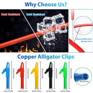 25pcs Automotive Test Leads Kit, Back Probe Alligator Clips, Alligator Clip to 4mm Banana Plug Test Probe Back Probes, Multimeter Electrical Testing 5 Colors Automotive Repair Diagnosis Tools Set