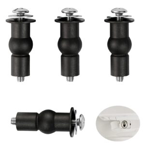 4 pack toilet seat hinge bolt screws, toilet lid screws universal rubber expansion seat cover screws for top mounting toilet seat hinges toilet seat replacement parts kit