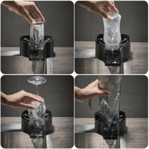 OverTwice Glass Rinser, Washable Inside and Outside of Cup Washer for Sink, Deep Cleaning with Powerful Spraying Holes Cup Washer with High Outer Wall, Glass Rinser for Kitchen Sink, Bottle Washer