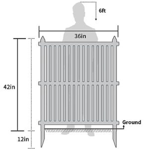 Beimo Privacy Fence Panels Screen Outside, Air Conditioner Fence Vinyl Plastic Outdoor Garbage Trash Can Enclosure, 2 White Panels, 36 "W x 42 "H with Metal Stake