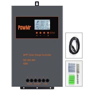 solar charge controller 100 amp 12v 24v 48v auto, 100 amp mppt solar charge controller intelligent regulator max 140v 5000w solar power input, solar controller 12v 24v 48v gel sealed flooded battery