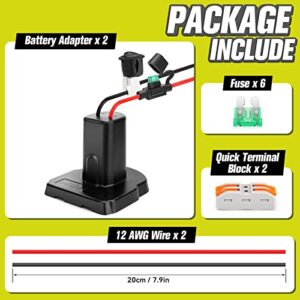 Mtiolhig Upgraded Power Wheels Battery Adapter for Ryobi 18V Battery with 30A Fuse & Wire Terminals, 12AWG Wire RC Battery Adapter Power Converter for Ryobi 18V Cordless Tools, RC Car, Work Lights