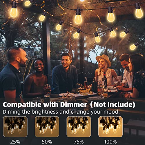 RTTY Outdoor String Lights 150 ft,Led Outside Patio Lights String with 45pcs Plastic Bulbs,Shatterproof String Lights for Backyard,Cafe,Bistro