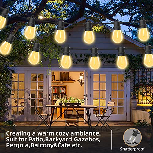 RTTY Outdoor String Lights 150 ft,Led Outside Patio Lights String with 45pcs Plastic Bulbs,Shatterproof String Lights for Backyard,Cafe,Bistro