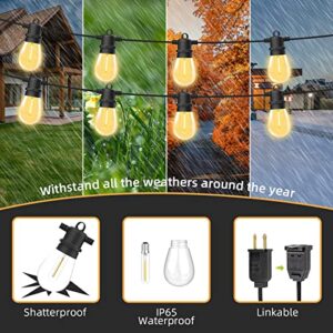 RTTY Outdoor String Lights 150 ft,Led Outside Patio Lights String with 45pcs Plastic Bulbs,Shatterproof String Lights for Backyard,Cafe,Bistro