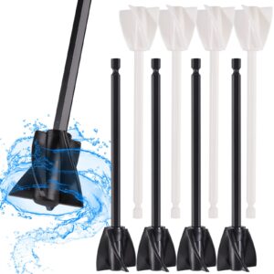 niart epoxy resin mixer paddles 8pcs, reusable multipurpose bidirectional drill paint stirrers epoxy paint mixers drill attachment epoxy plaster paint stirrers paint mixers for drill (4 black+4 white)