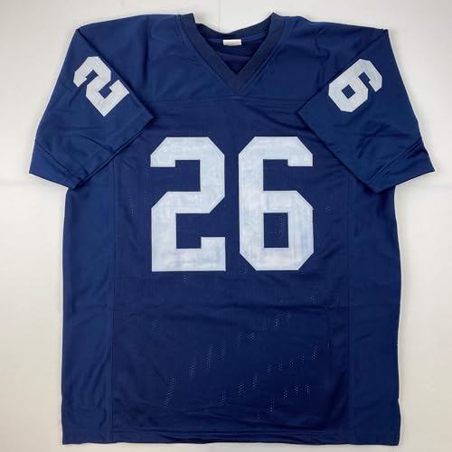 Facsimile Autographed Saquon Barkley Penn State Blue Reprint Laser Auto College Football Jersey Size Men's XL