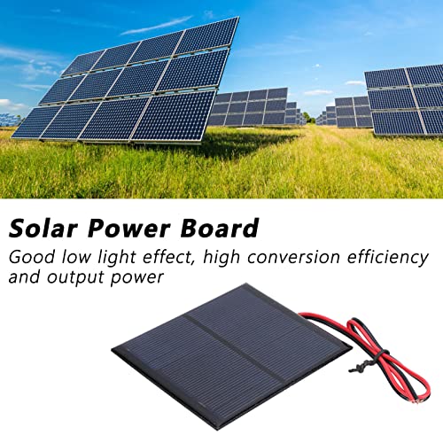 5Pcs Mini Solar Panel, DC 5.5V Solar Power Module 160mA Mini Solar Power Supply Board with 30CM Red and Black Wire