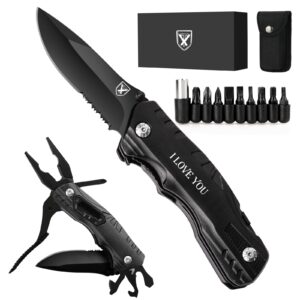 gifts for men him husband boyfriend, valentines day anniversary birthday gifts idea for him, pocket knife multitool, i love you cool folding knife, outdoor camping hunting fishing present