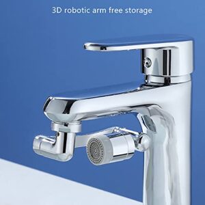 1440° Multifunctional Rotating Splash proof Filter Extender Faucet Aerator 2 Water Outlet Modes Swivel Robotic Arm Adapter for Bathroom Kitchen