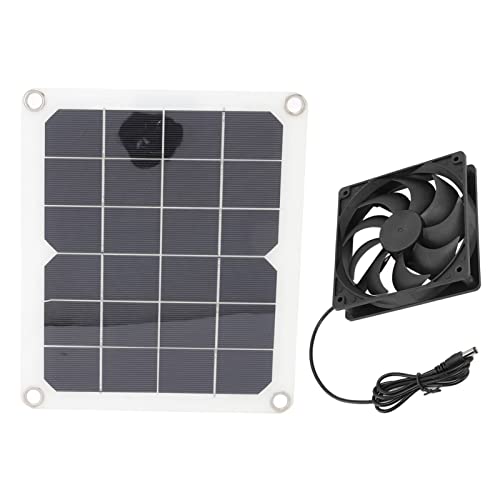 10W 6V Solar Panel Fan Kit 3000 Rpm Silicon Plastic Solar Panel Fan Solar Exhaust Fan Portable Fan for Household Greenhouse Pet, No Power Storage