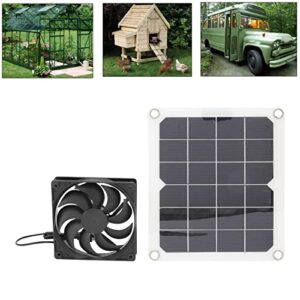 10W 6V Solar Panel Fan Kit 3000 Rpm Silicon Plastic Solar Panel Fan Solar Exhaust Fan Portable Fan for Household Greenhouse Pet, No Power Storage