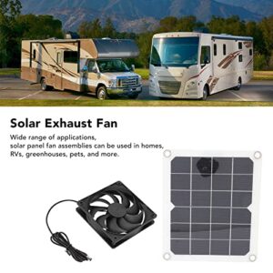 10W 6V Solar Panel Fan Kit 3000 Rpm Silicon Plastic Solar Panel Fan Solar Exhaust Fan Portable Fan for Household Greenhouse Pet, No Power Storage