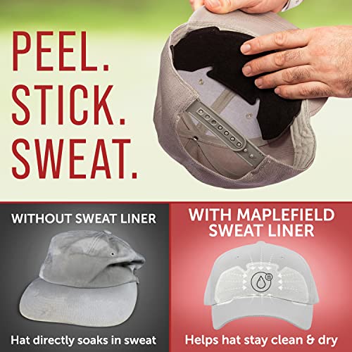 Hat & Helmet Sweat Liners Prevent Sweat on Face & Eyes - Ultra Absorbent Hat Sweat Liner Stops Stains - 3 Layer Hat Sweat Protector - Disposable Hard Hat Liner - Hat Liners Sweat Protection - [5 Pk]