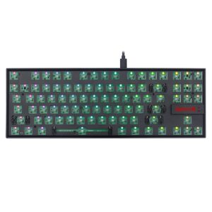 redragon bbk552 custom gaming tkl mechanical keyboard kit – 80% 87 keys diy rgb fully modular keyboard - usb wired barebones tenkeyless keyboard hot swappable 3pin/5pin switch, black