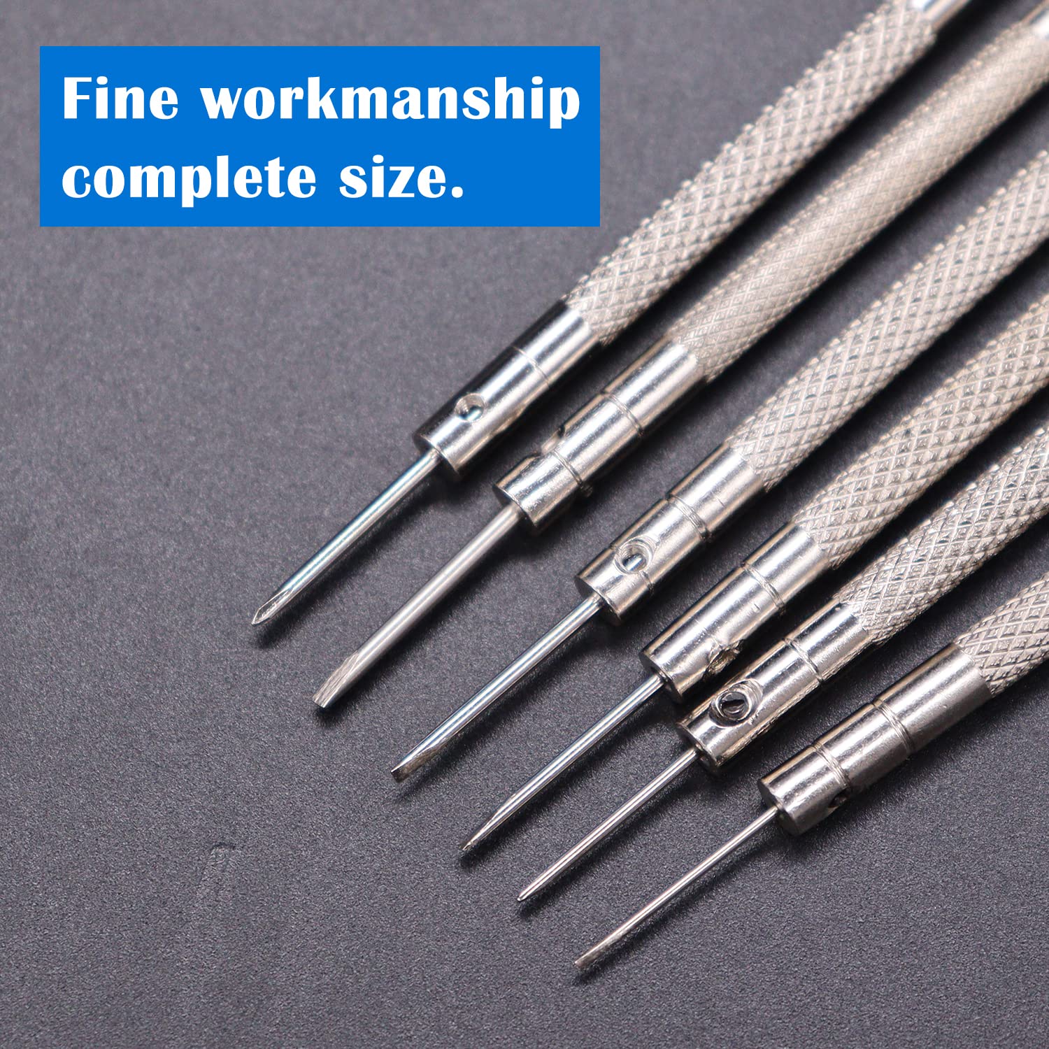 Aienxn 13PCS (6 Sets) Micro Precision Jewelry Screwdriver Set, Watch Screwdriver Kit 0.8-1.6mm, 6 Extra Replace Blades for Watch Repair, Electronics Repair, Jewelry Work, Eyeglasses Repair Q-034