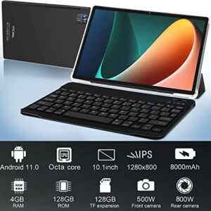 FACETEL Android 11 Tablet 10.1" Q10PRO Tablets:4GB RAM|128GB ROM|5G Wi-Fi|Octa-Core|8000mAh|Bluetooth |Google Certified|with Keyboard, Mouse, Earphones etc./Support Split Screen-Black