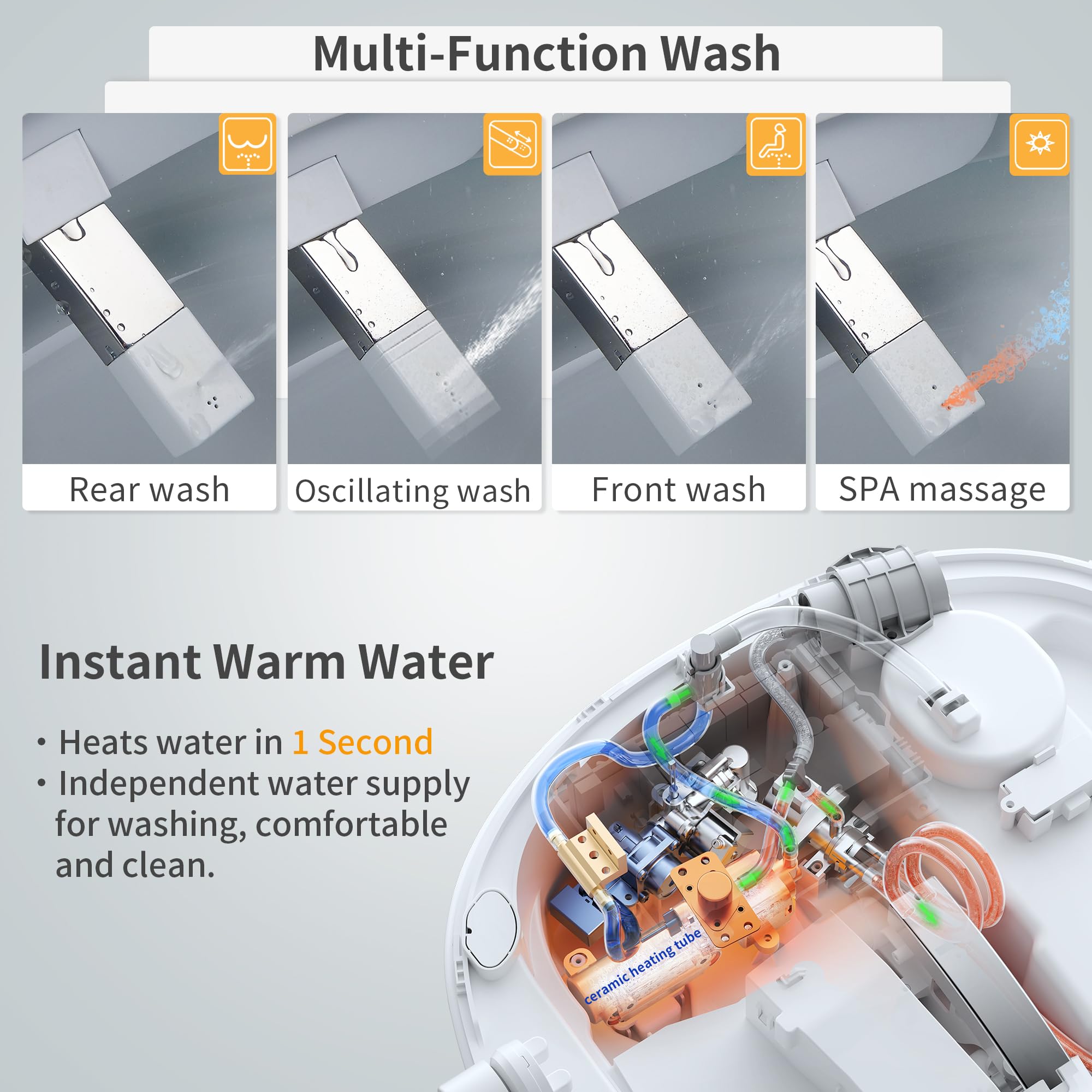 Casta Diva Smart Toilet with Auto Open/Close Lid, Heated Seat, Warm Water Bidet, Digital Display for Temp Control, Foot Kick Flush, Auto Flushing, 1.28GPF Bidet Toilet with Remote