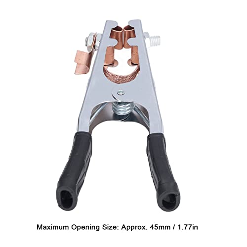 Ground Clamp, 500A Large Contact Area 45mm Maximum Opening Grounding Clip Stainless Steel Body for Welder