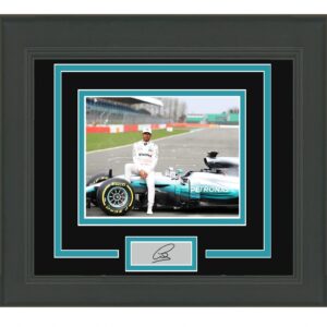 framed lewis hamilton facsimile laser engraved signature auto 15x16 f1 photo