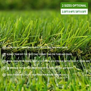 TONAHUTU Artificial Grass, Professional Dog Pee Grass 1.2in Thick Synthetic Fake Grass Artificial Grass Mat Rug Carpet for Garden Backyard Balcony Fake Grass Party Wedding Christmas Rug (3FT*5FT)