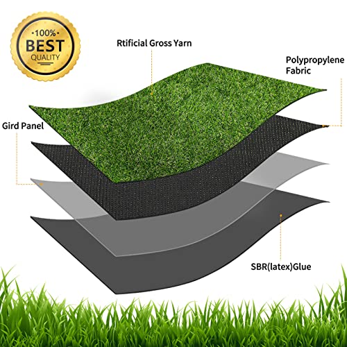 TONAHUTU Artificial Grass, Professional Dog Pee Grass 1.2in Thick Synthetic Fake Grass Artificial Grass Mat Rug Carpet for Garden Backyard Balcony Fake Grass Party Wedding Christmas Rug (3FT*5FT)