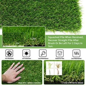 TONAHUTU Artificial Grass, Professional Dog Pee Grass 1.2in Thick Synthetic Fake Grass Artificial Grass Mat Rug Carpet for Garden Backyard Balcony Fake Grass Party Wedding Christmas Rug (3FT*5FT)