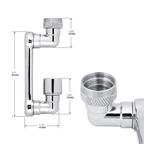 8T8 1080° Rotating Faucet Aerator Extender, Large-Angle Water Nozzle Faucet Adapter, Universal Splash Filter Kitchen Tap Extend, Faucets Bubbler for Kitchen and Bathroom Sink Faucet