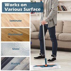 Midyb Microfiber Mops for Floor Cleaning, Floor Dust Mop with 2 Reusable Pads & 20pcs Dry Sweeping Cloths Refills, Wet Dry Mop for Hardwood, Vinyl, Laminate, Tile Cleaning