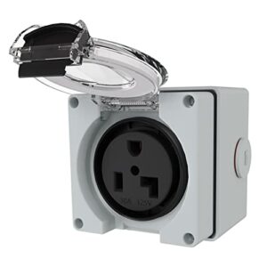 starelo 30amp power outlet box,nema 5-30r receptacle 125volt,outdoor dustproof and weatherproof for rvs, electric vehicles, generators, welding machines, etc.etl listed.(nema 5-30r box)