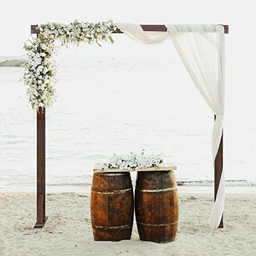 Clumpossom 7.5FT Wedding Arch, Wedding Arbor Backdrop Stand for Outdoor Indoor, Arch for Wedding, Square Wood Arch Wedding Arbor for Ceremony