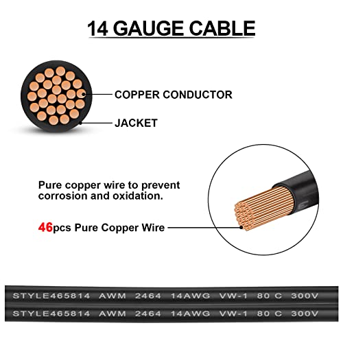 iGreely 8mm Extension Cable DC 8020 Cord Compatible with Jackery 1500 2000 for Solar Generator Portable Power Station and Solar Panel 14AWG (30Ft)