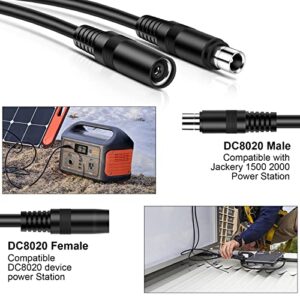 iGreely 8mm Extension Cable DC 8020 Cord Compatible with Jackery 1500 2000 for Solar Generator Portable Power Station and Solar Panel 14AWG (30Ft)