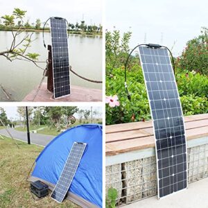 FLP 400W 12V Portable Bendable Solar Panel Battery Charger Kit 2x200Watt 12 Volt Monocrystalline PV Module for Car RV Marine Boat Caravan Off Grid System