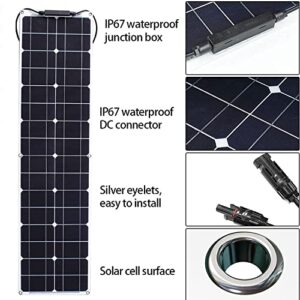 FLP 400W 12V Portable Bendable Solar Panel Battery Charger Kit 2x200Watt 12 Volt Monocrystalline PV Module for Car RV Marine Boat Caravan Off Grid System